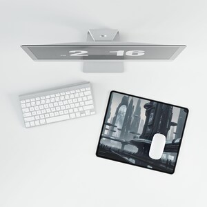 Modernist Cyberpunk Cityscape Desk Mat Large Gaming Desk Mat Unique ...