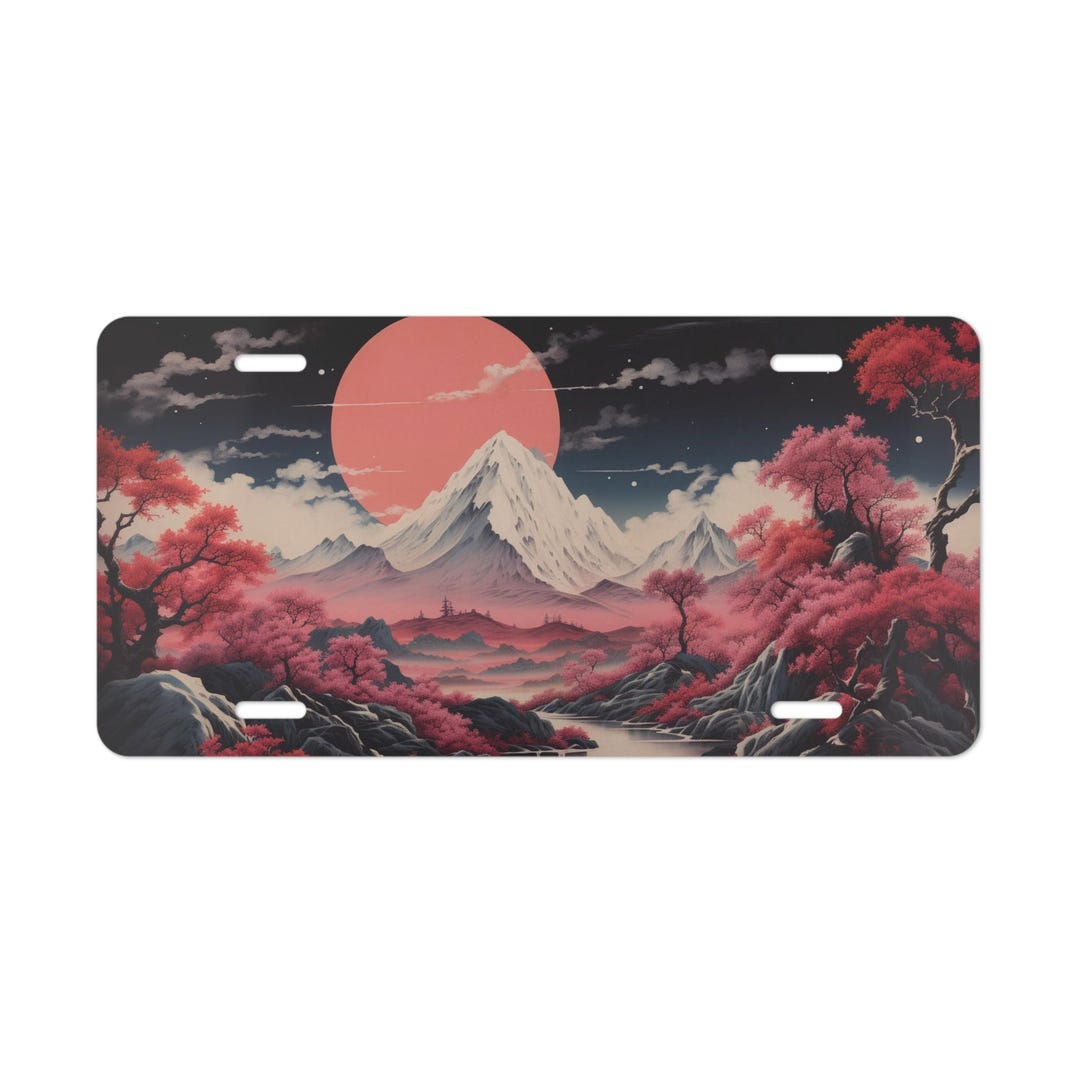 Japanese Ukiyo-e Japanese Metal Vanity Plate Frame JDM Car Accessories ...