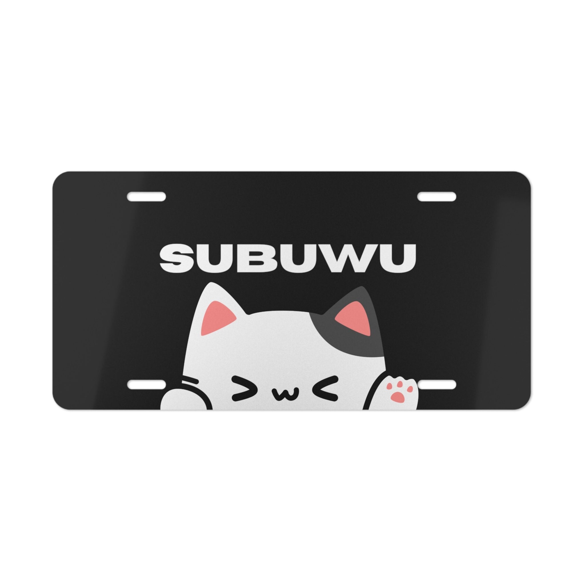 Subuwu Subaru Anime Peeking Cat Metal License Plate Frame, Aluminum ...