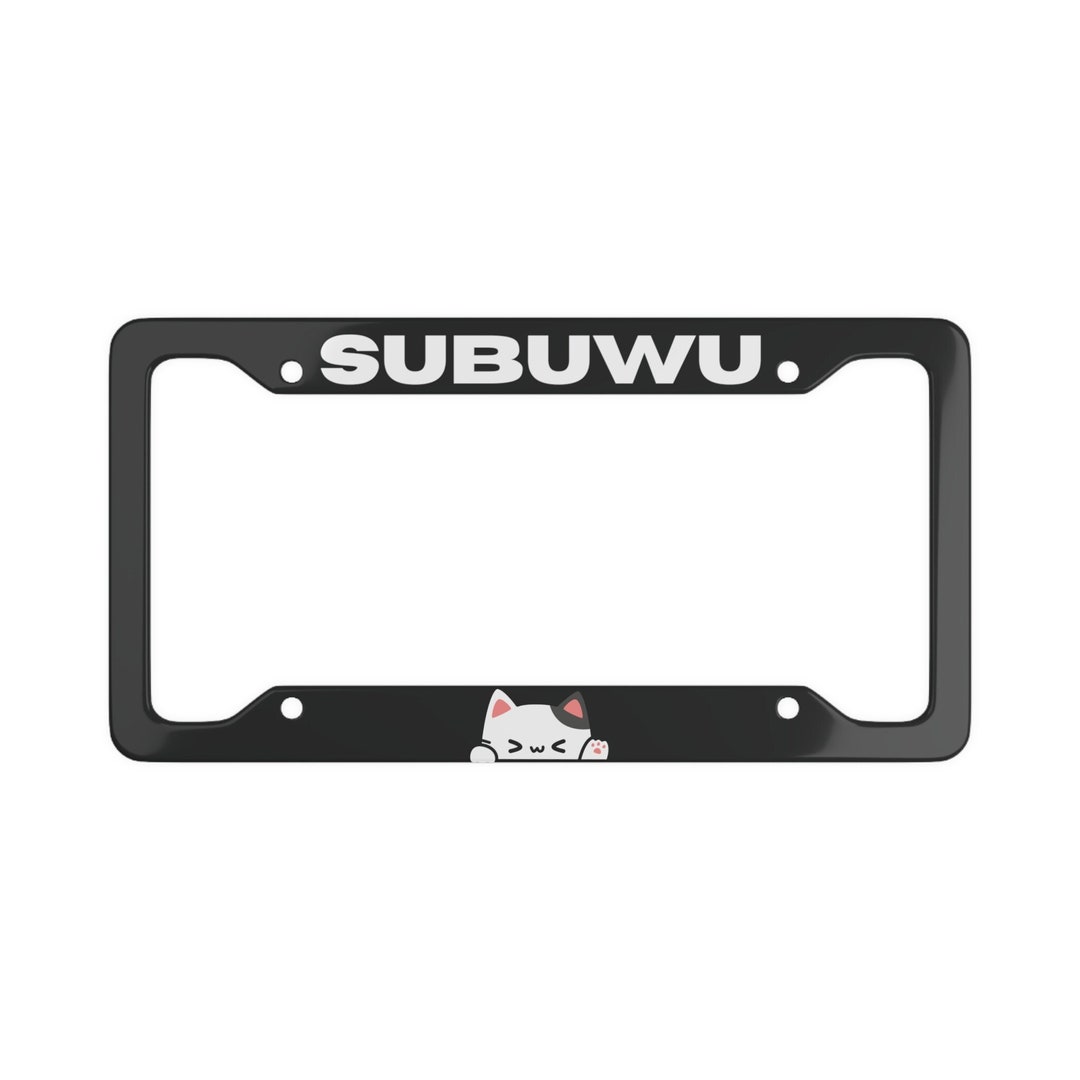 Subuwu Subaru Anime Peeking Cat Metal License Plate Frame, Aluminum ...