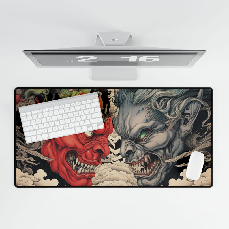 Oni Demon Desk Mat - Japanese Mythology Oni Vs Oni Art Extended ...