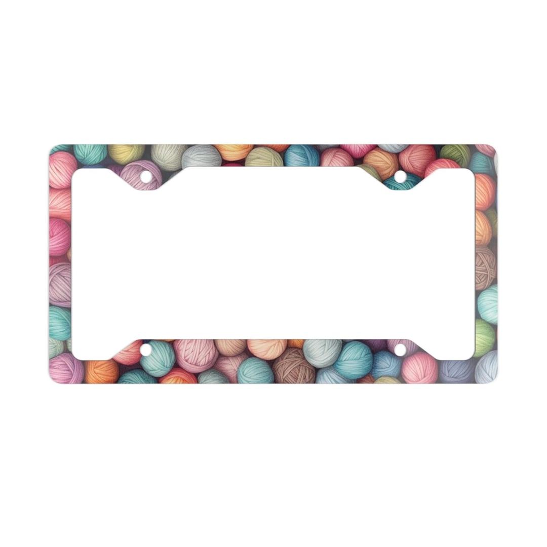 Ultra Slim Ball of Yarn Aluminum License Plate Frame Cute Car ...