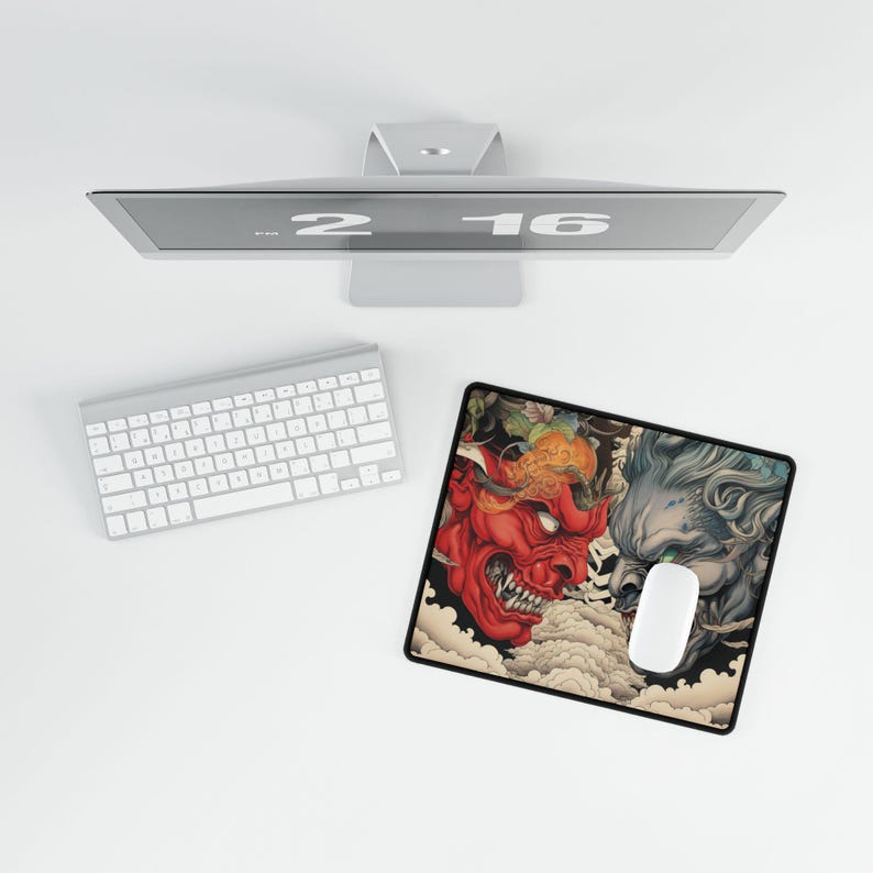 Oni Demon Desk Mat - Japanese Mythology Oni Vs Oni Art Extended ...