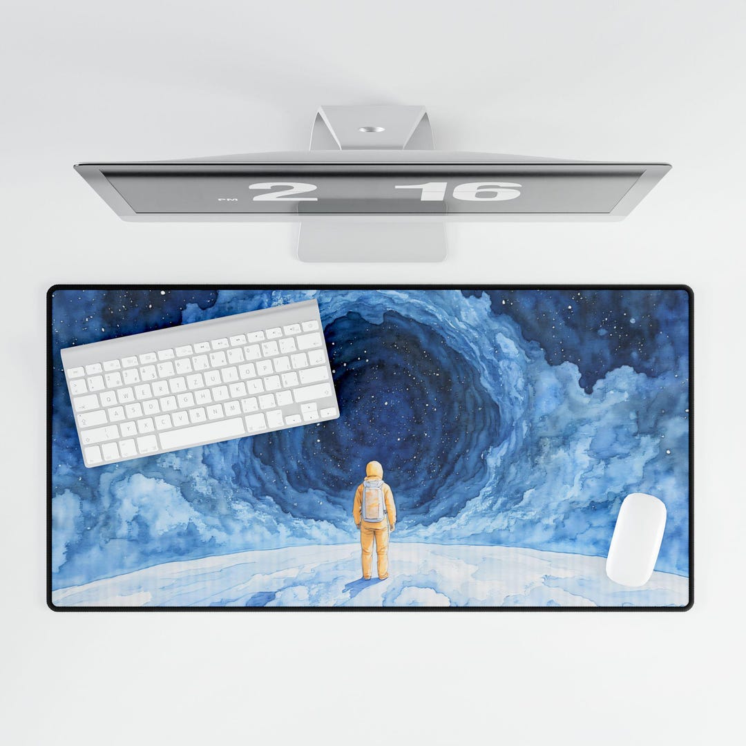 Cosmic Astronaut Desk Mat - Space Galaxy Mouse Pad, Starry Night Sky ...