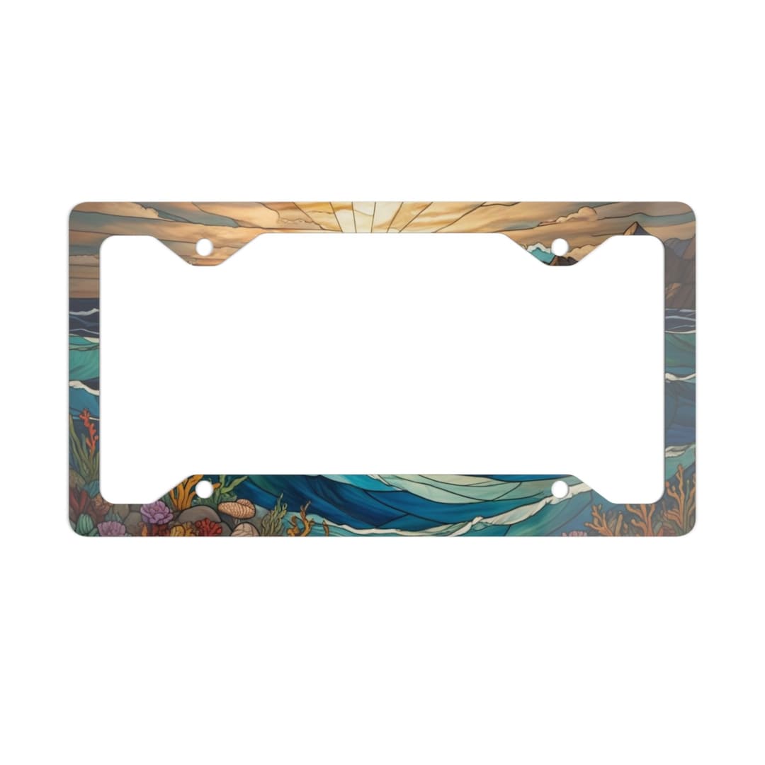 Stained Glass Ocean Aluminum Front License Plate Vanity Plate Car ...