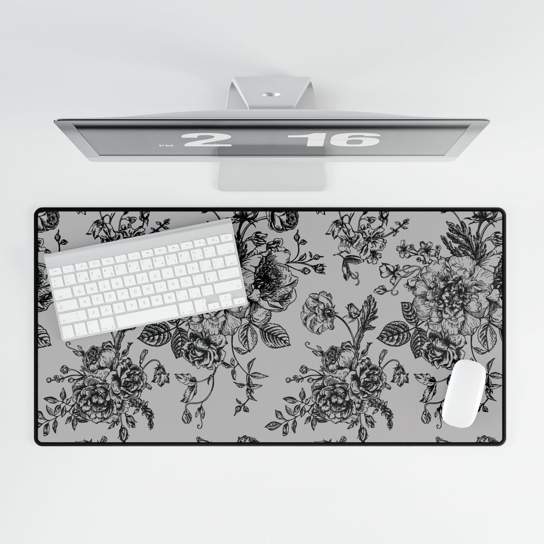 Gothic Floral Desk Mat Floral Desk Mat Extra Large Desk Mat Cottagecore ...
