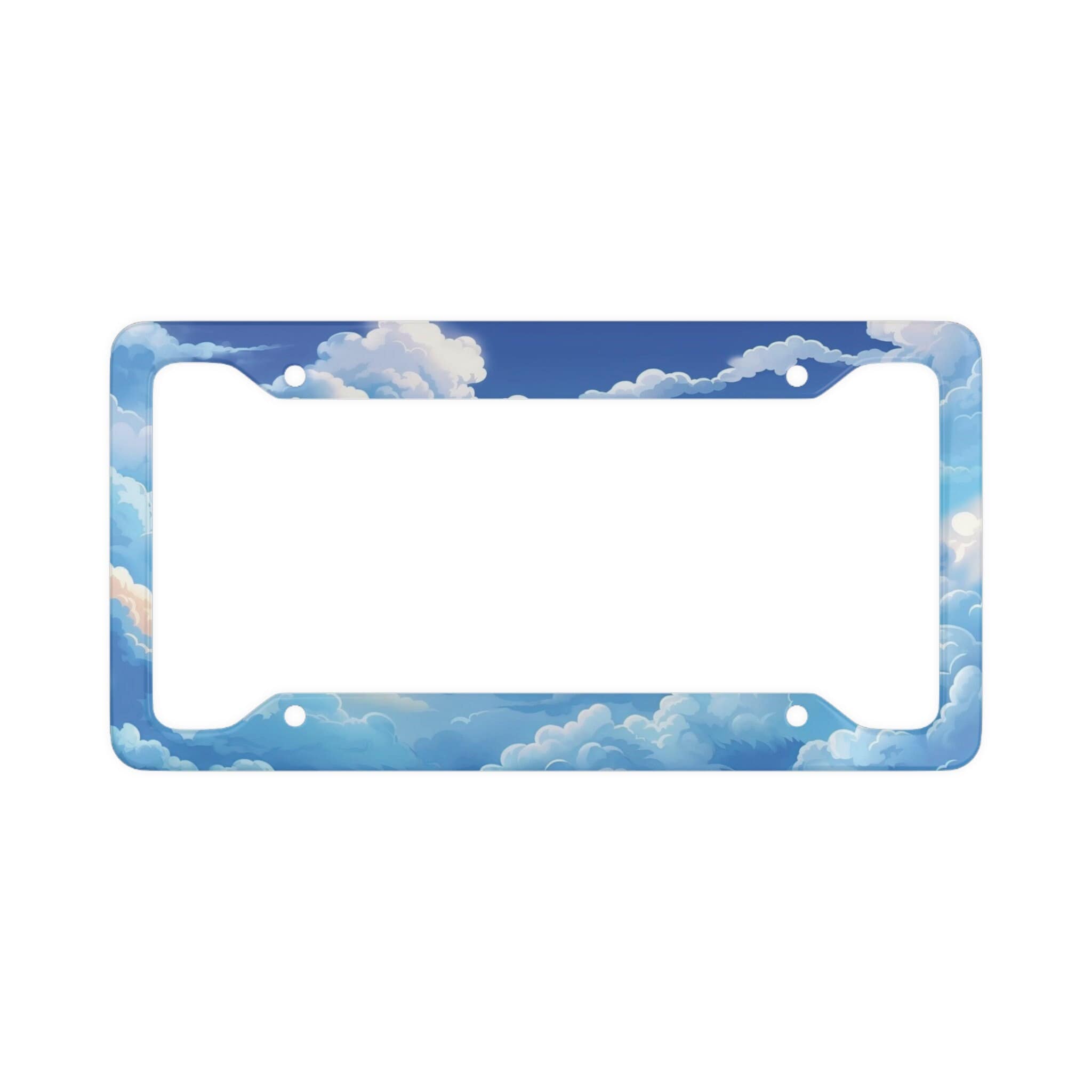 Ultra Slim Cartoon Cloud Skies Aluminum License Plate Frame Cute Car ...