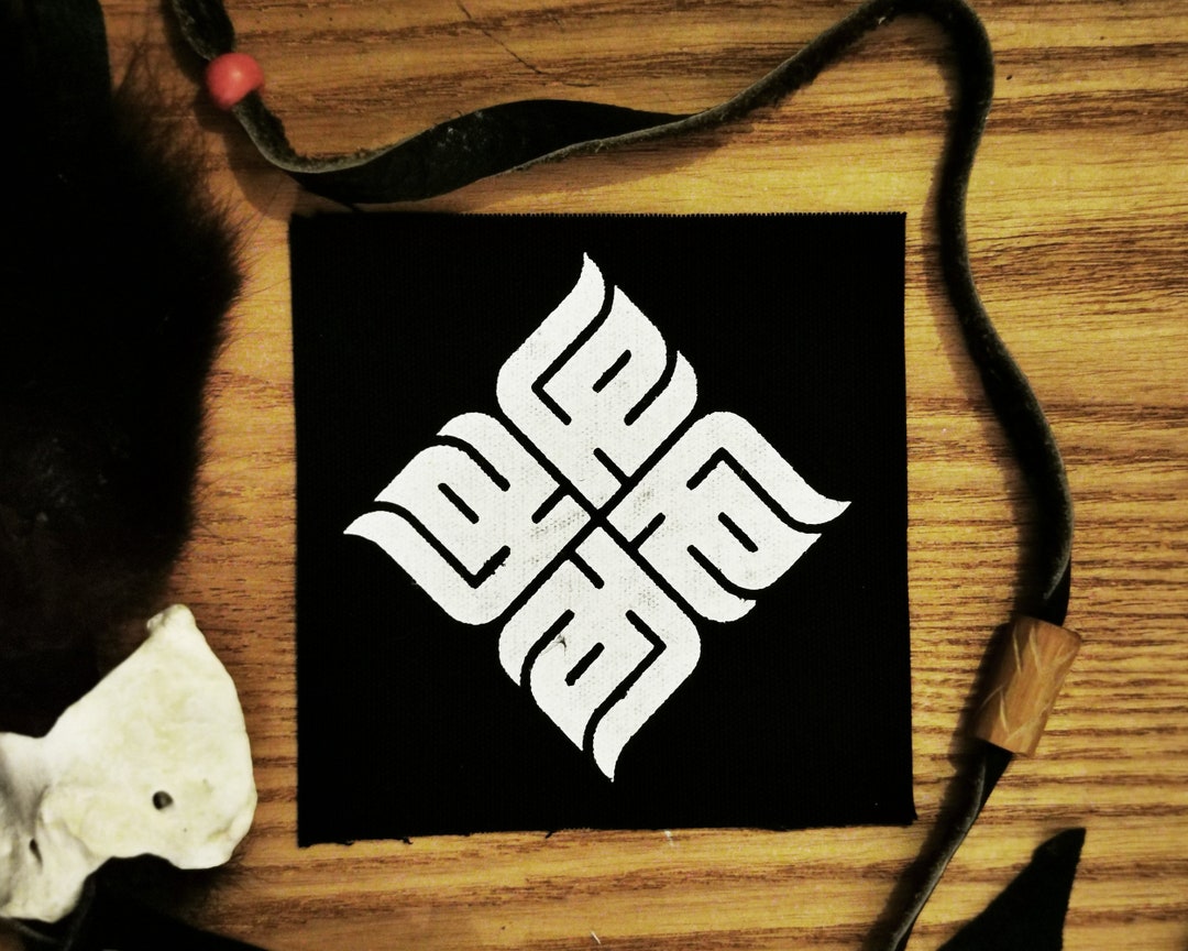 Fire Swastika Patch,screen Print Cotton Altar Cloth,oriental Occult ...