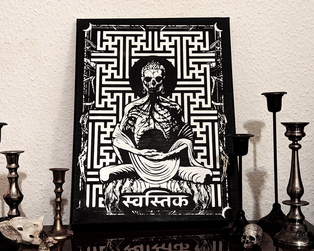 Sayagata Home Temple Screen Printed Canvas Wall Decor,manji Shrine ...