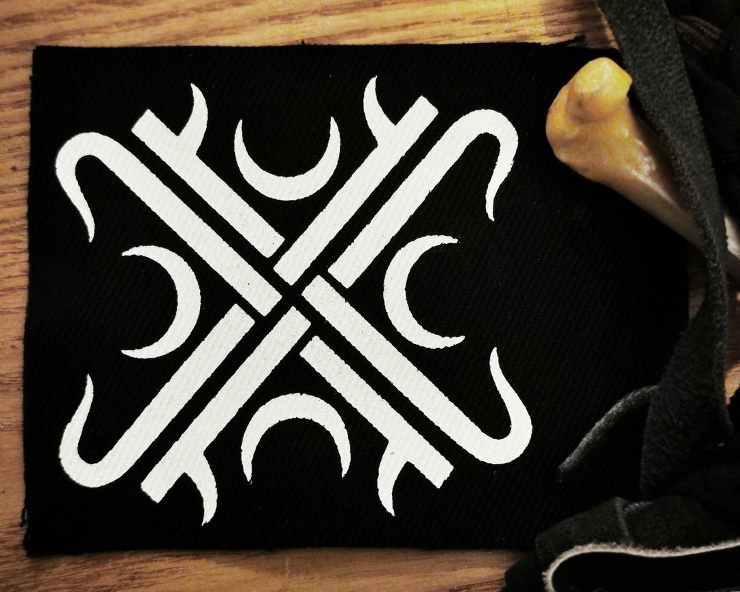 Nomadic Shamans Screen Printed Swastika Patch,sacred Moon Minimal Altar ...