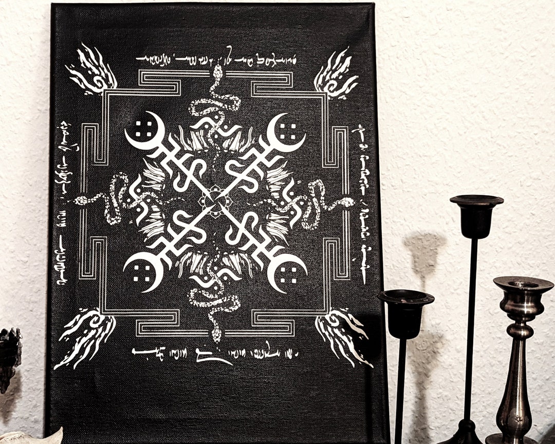 Jainism Swastika Home Shrine Ritual Altar Screen Print Canvas,buddhist ...