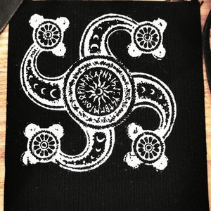 Solar Wheel Swastika Patch,celtic Sun/moon Ornament,antique Pagan Patch ...