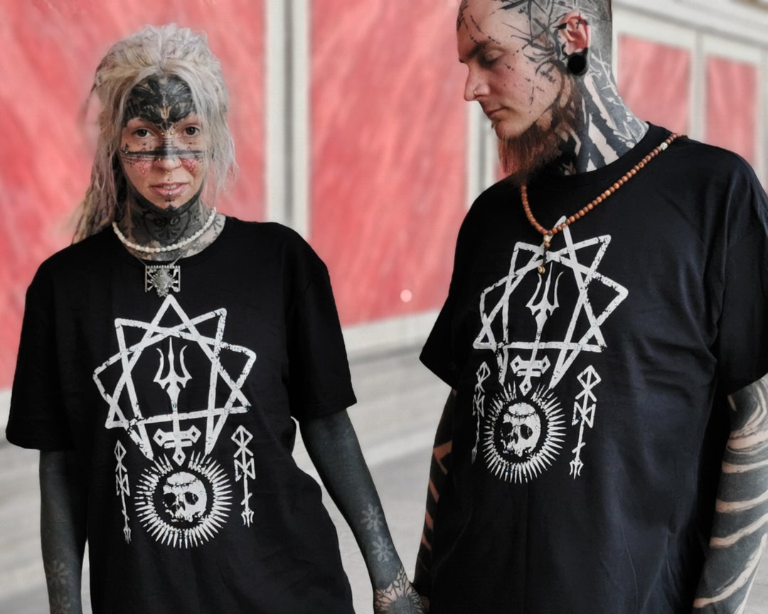Enneagram Odin Runic T-shirt,norse Pagan Occult Clothing - Etsy