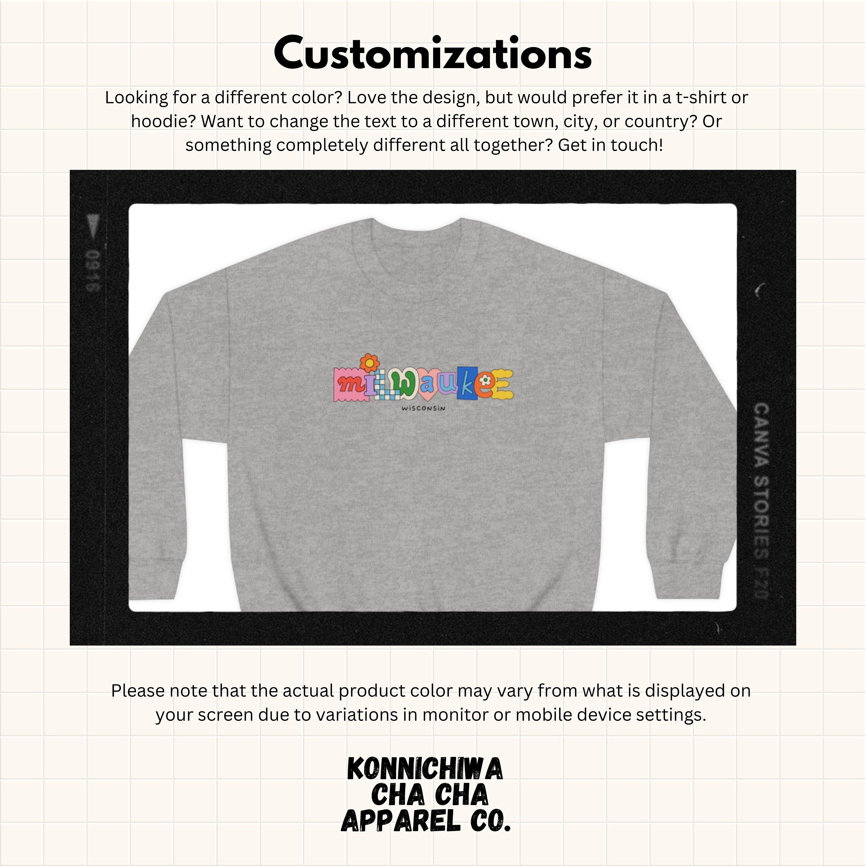 Milwaukee Wisconsin Sweatshirt Personalized Custom City - Etsy