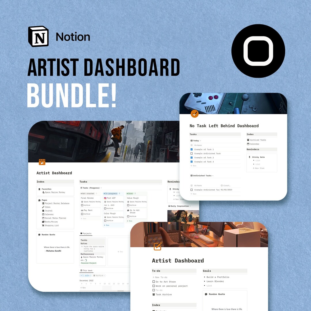 Notion Artist Dashboard Template Bundle - Etsy