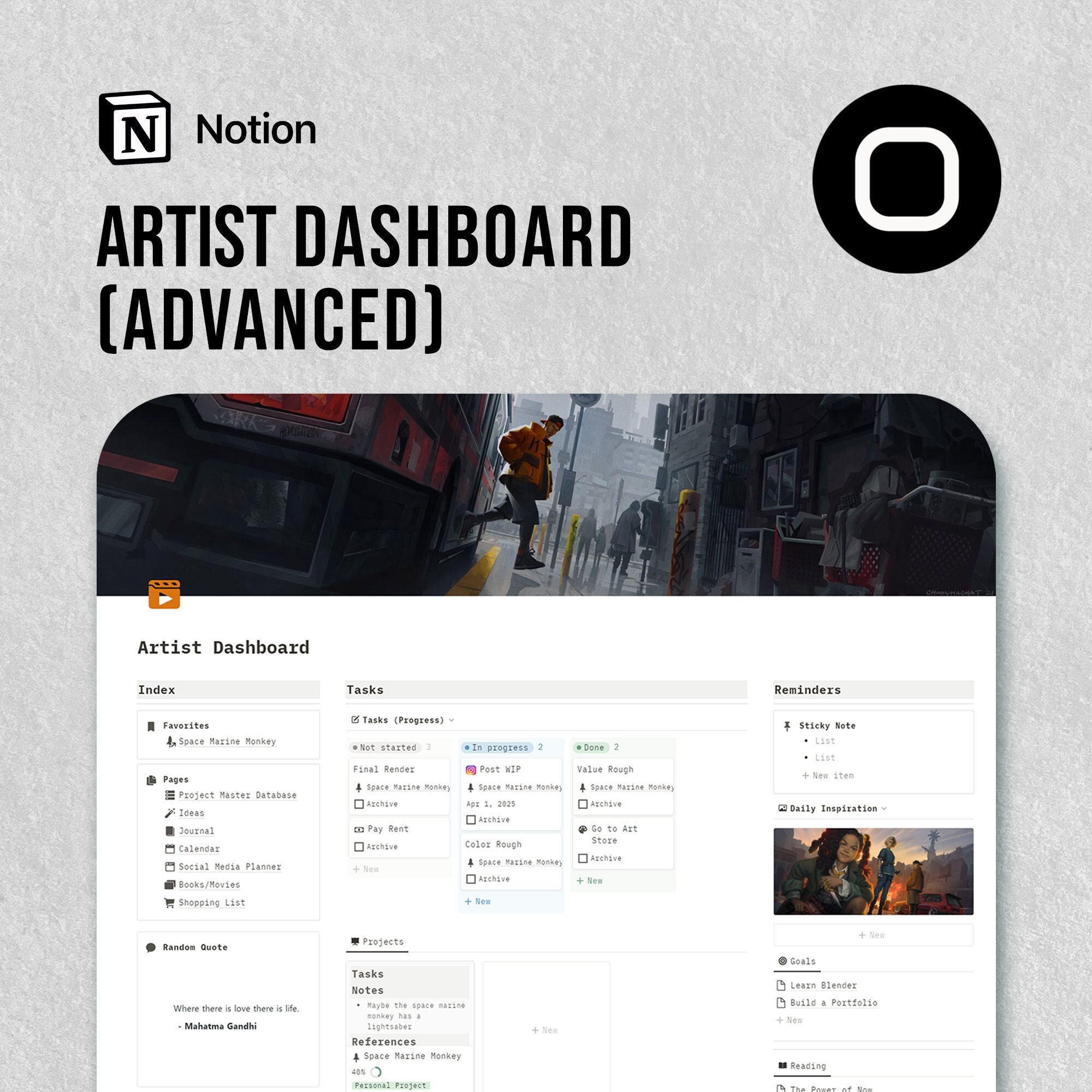 Advanced Artist Notion Dashboard Template - Etsy