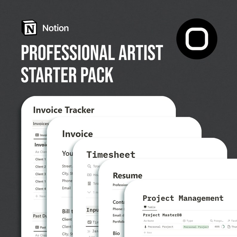 Notion Professional Artist Starter Pack - Etsy