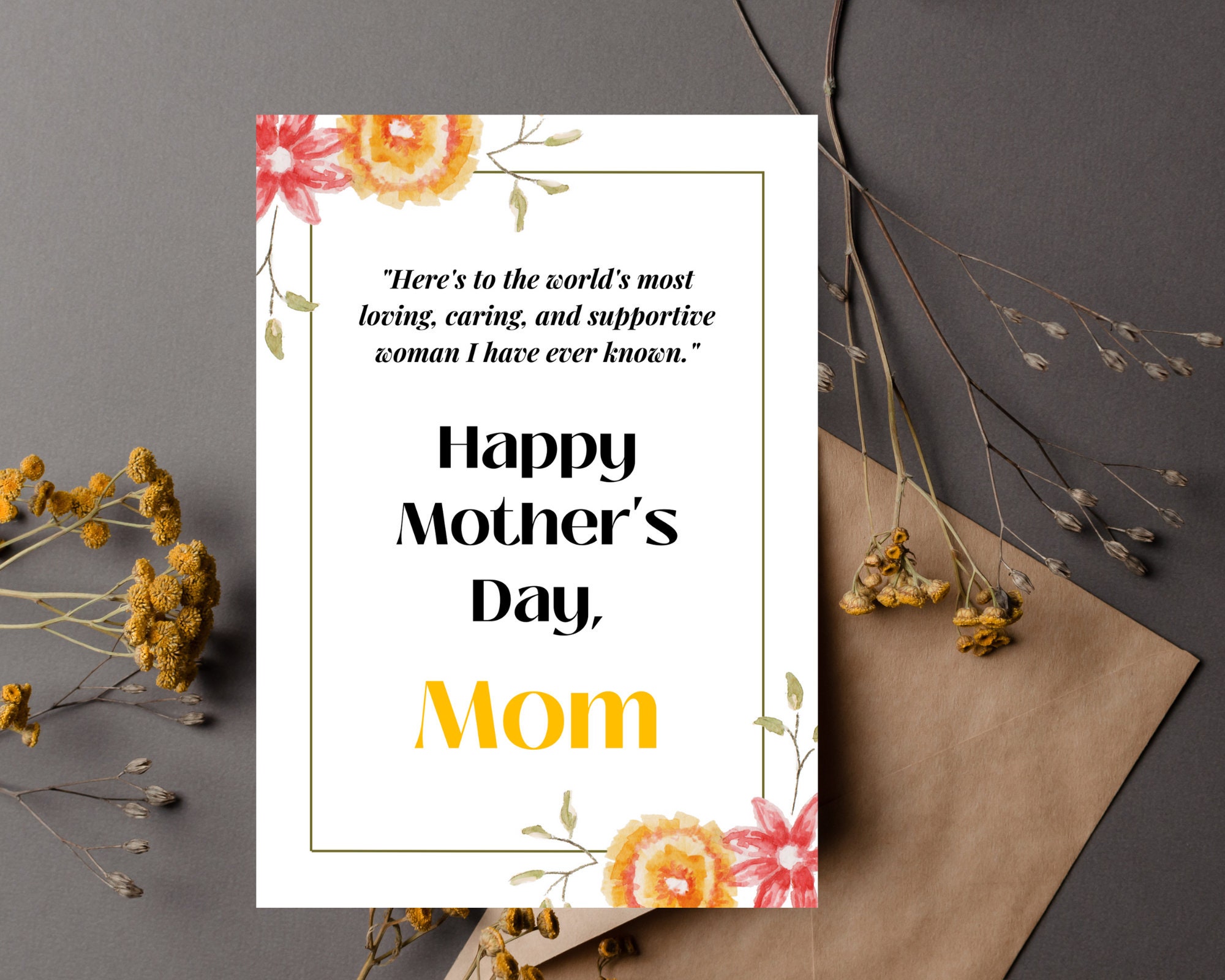 Mother's Day Card, Happy Mother's Day, Mothers Day Card, Mothering ...