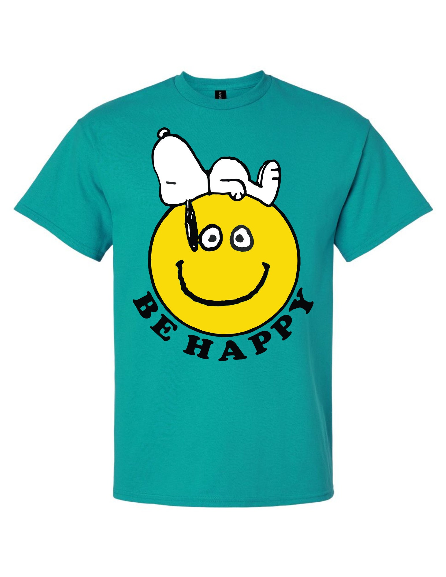 Snoopy 'be Happy' T-shirt Smiley Face Design Classic Peanuts Character ...