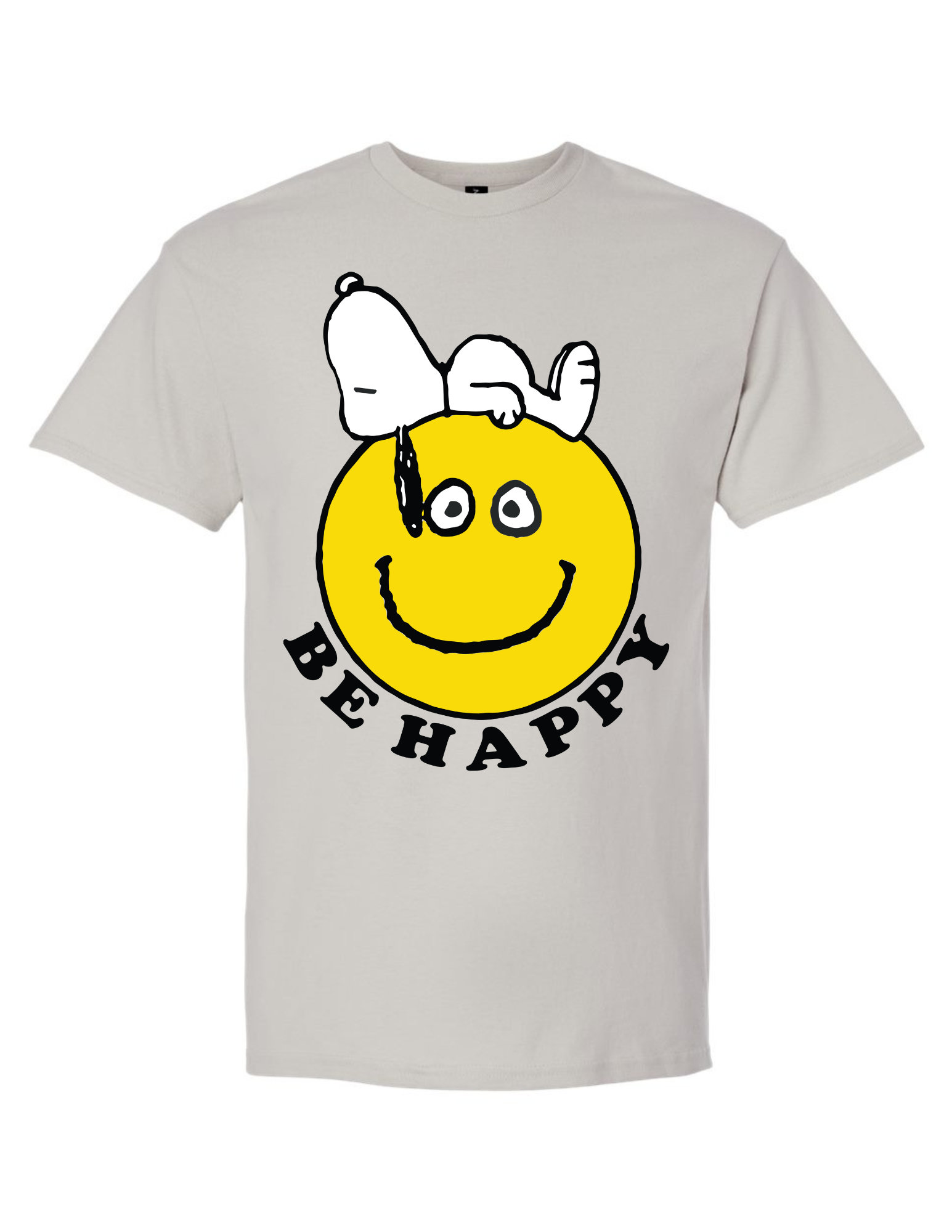 Snoopy 'be Happy' T-shirt Smiley Face Design Classic Peanuts Character ...