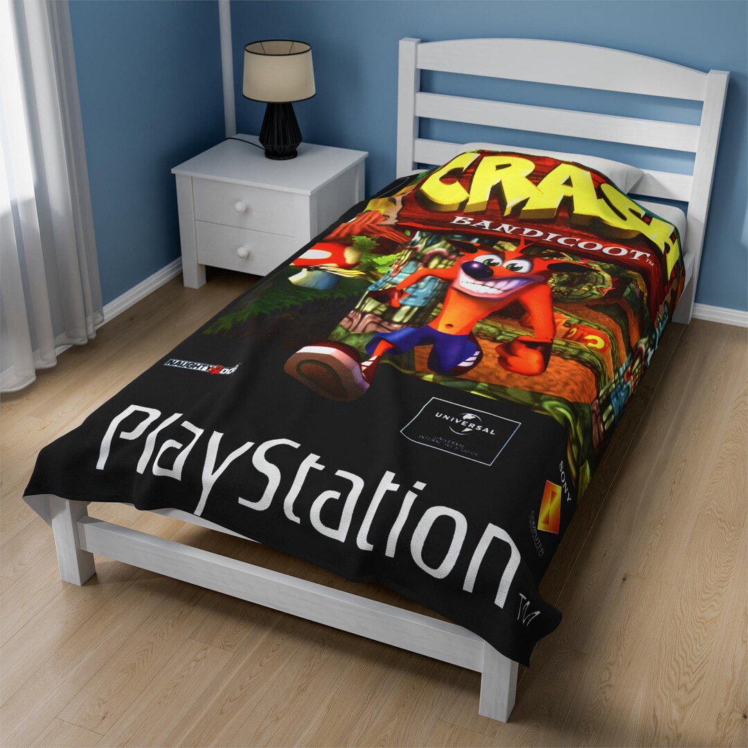 Crash Bandicoot PS1 Hand Woven Blanket Playstation 1 Retro Gaming ...