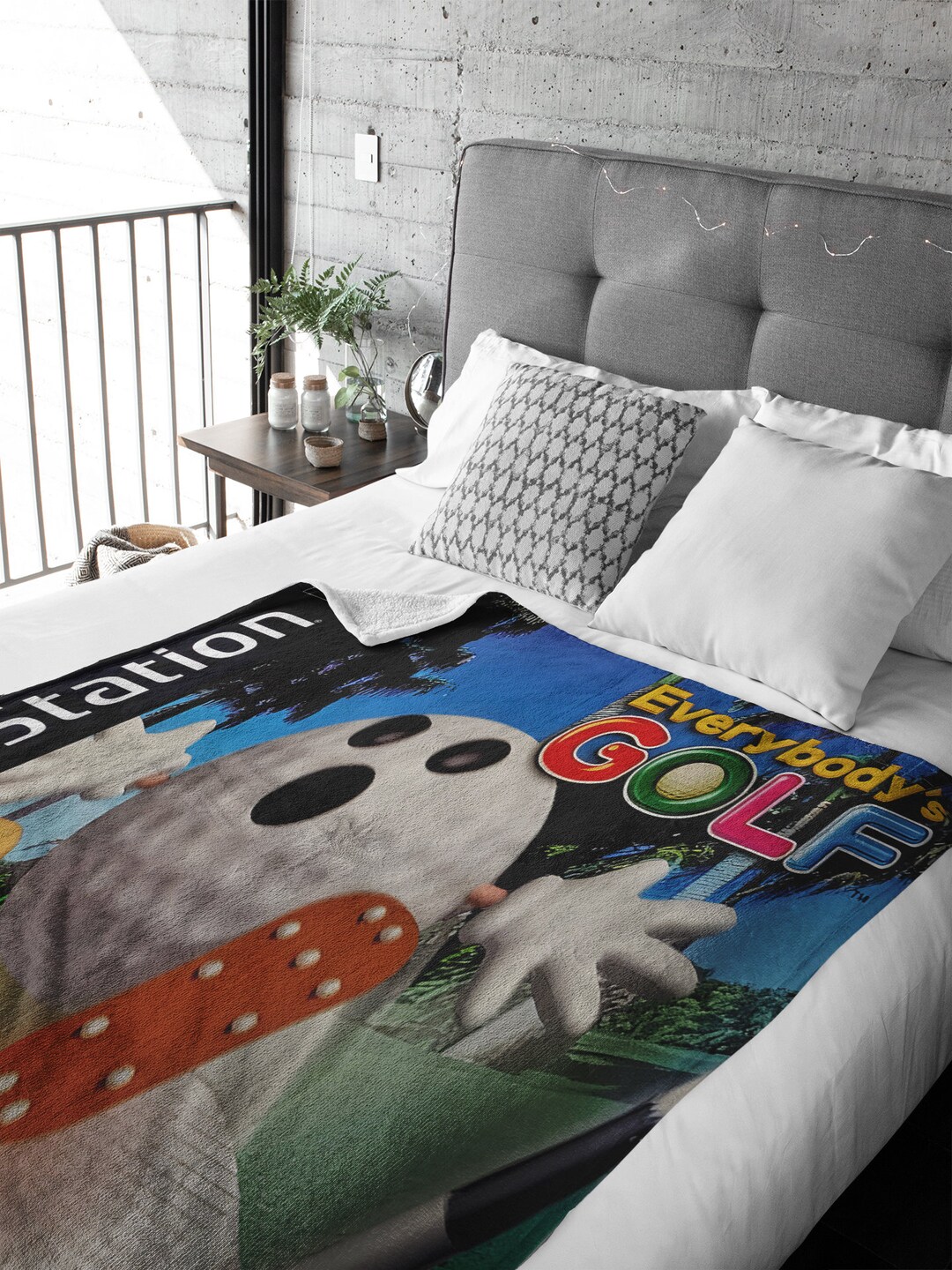 Golf PS1 Hand Woven Blanket Playstation 1 Retro Gaming Sherpa Throw ...