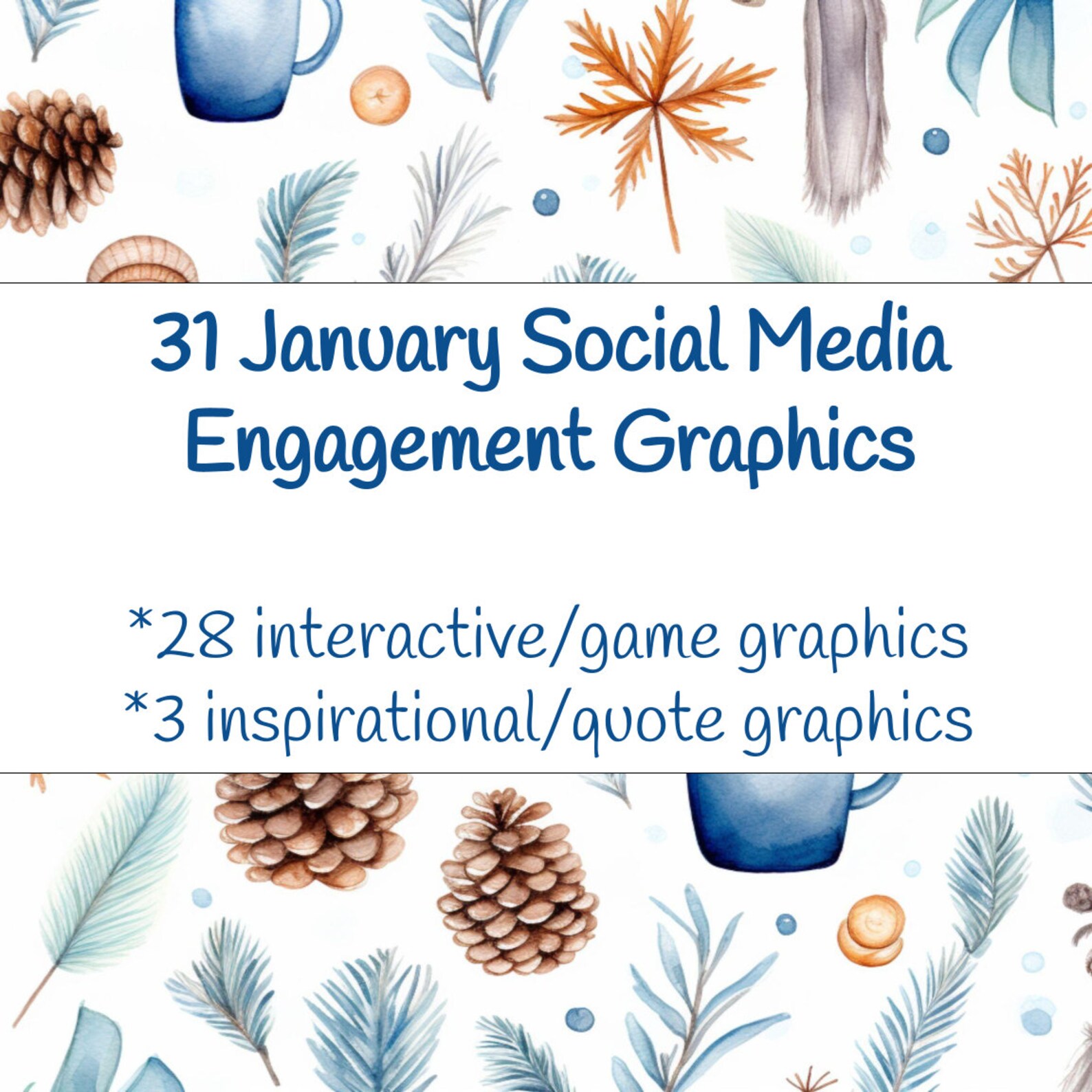 31 Winter Social Media Posts, January Social Media, Interactive Prompts ...