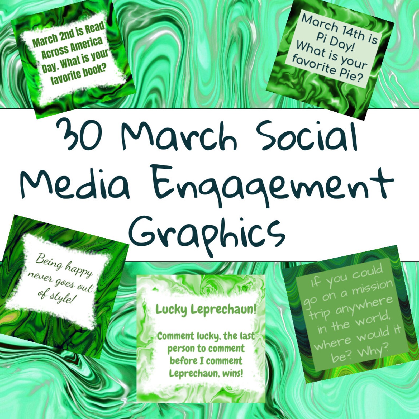 March GLITTER Facebook Engagement Graphics Facebook - Etsy