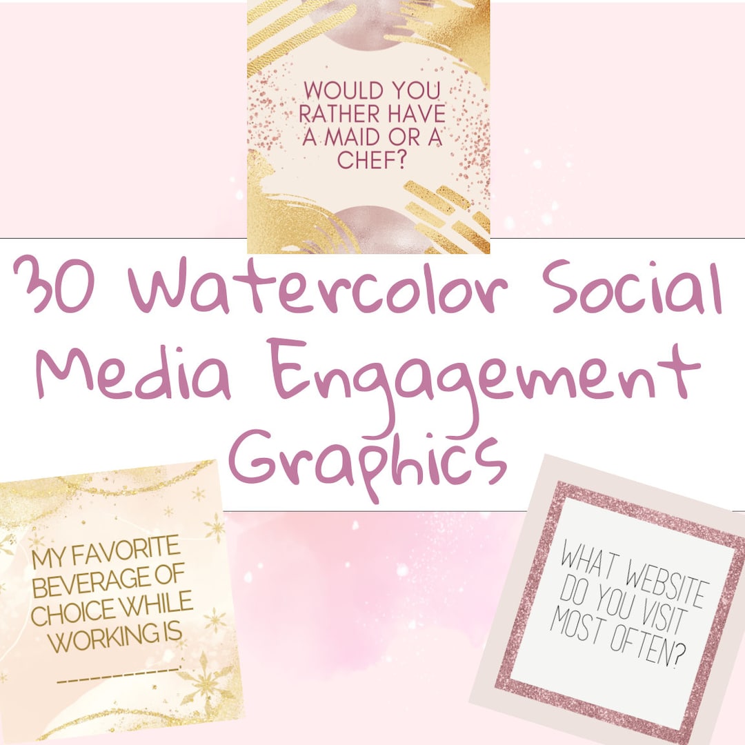 Facebook Engagement Graphics, Watercolor Facebook Engagement Posts ...