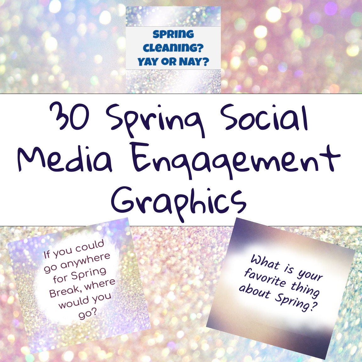 Spring Facebook Engagement Graphics, Glitter Facebook Engagement Posts ...