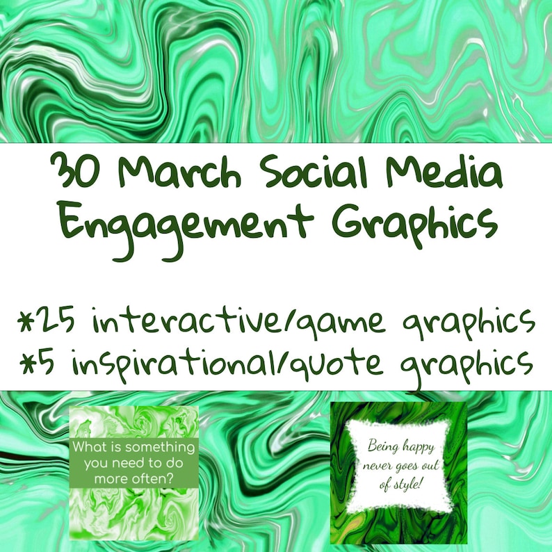 March GLITTER Facebook Engagement Graphics Facebook - Etsy