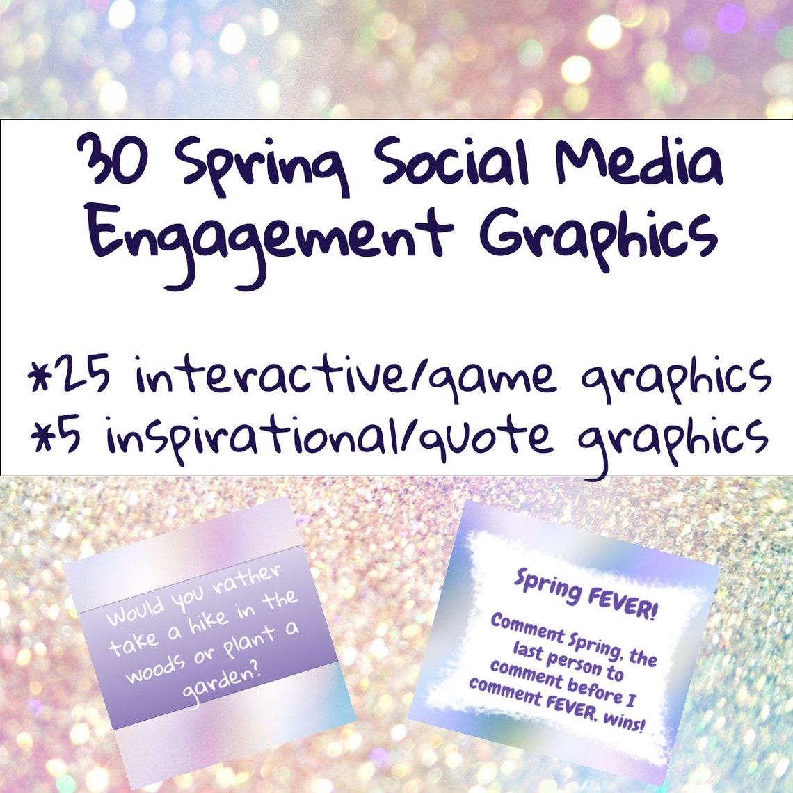Spring Facebook Engagement Graphics, Glitter Facebook Engagement Posts ...