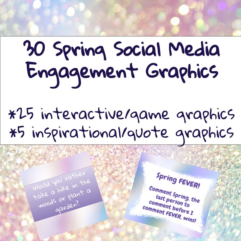 Spring Facebook Engagement Graphics, Glitter Facebook Engagement Posts ...