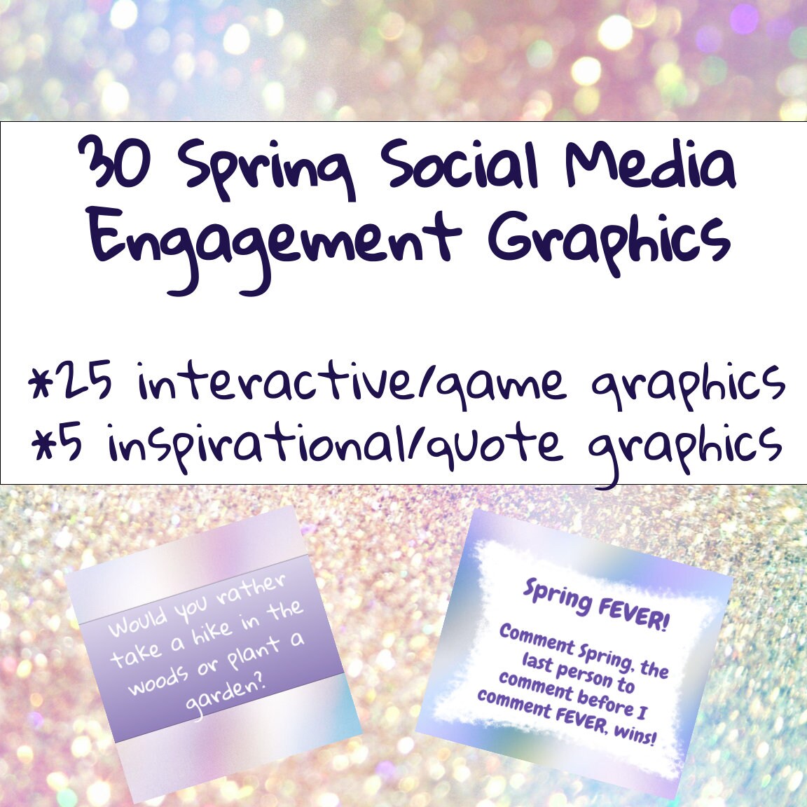 Spring Facebook Engagement Graphics, Glitter Facebook Engagement Posts ...