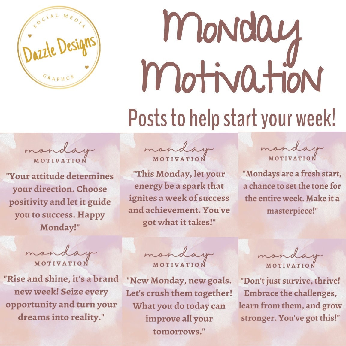 20 Monday Motivation Graphics, Motivational Social Media Posts, Monday ...