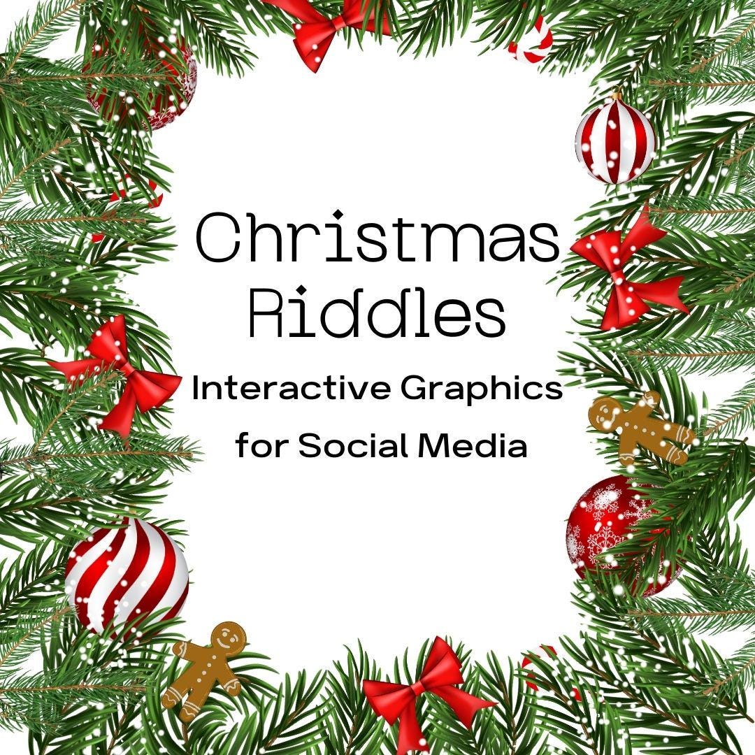 Christmas Set of 12 Riddles Facebook Engagement Graphics Games, Social ...