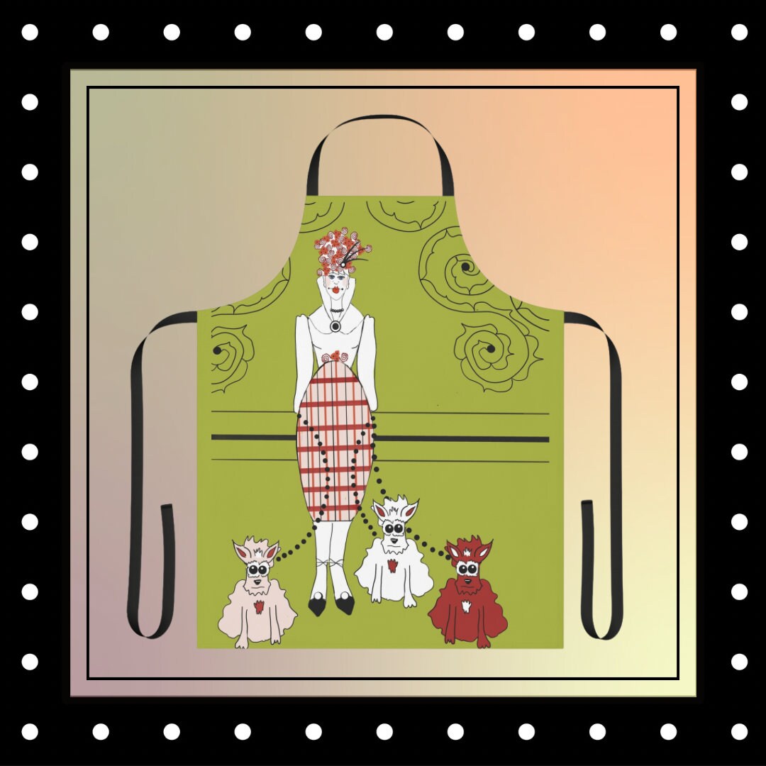 Apron Green Loretta Lou and the Three Weirdos - Etsy