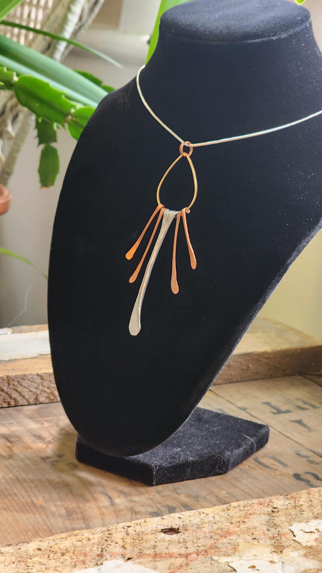 Copper Electrical Wire and Powerline Upcycled Necklace, Sun Drop - Etsy