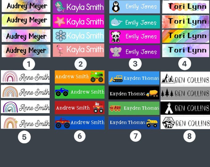 Personalized Name Labels for Kids, Waterproof Labels, Dishwasher Safe ...