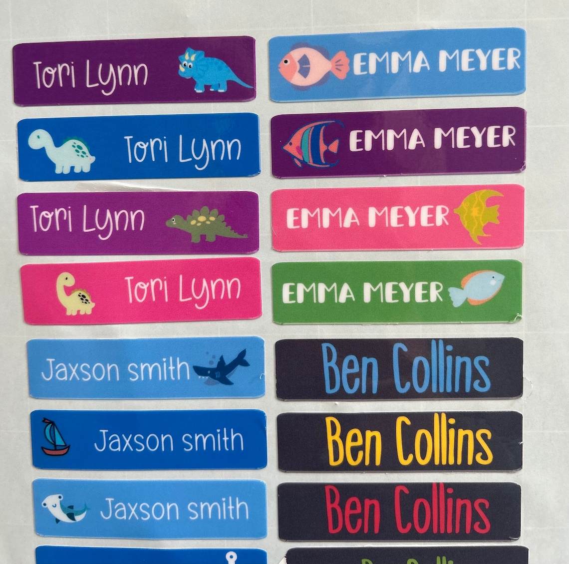 Personalized Kids Name Labels – Dishwasher Safe, Waterproof, Glossy ...
