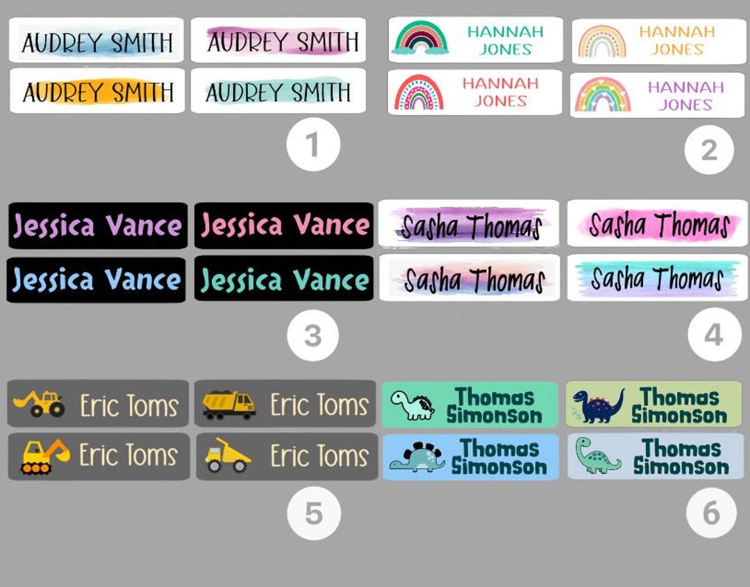 Daycare Labels - Waterproof Name Labels, Personalized Name Labels for ...