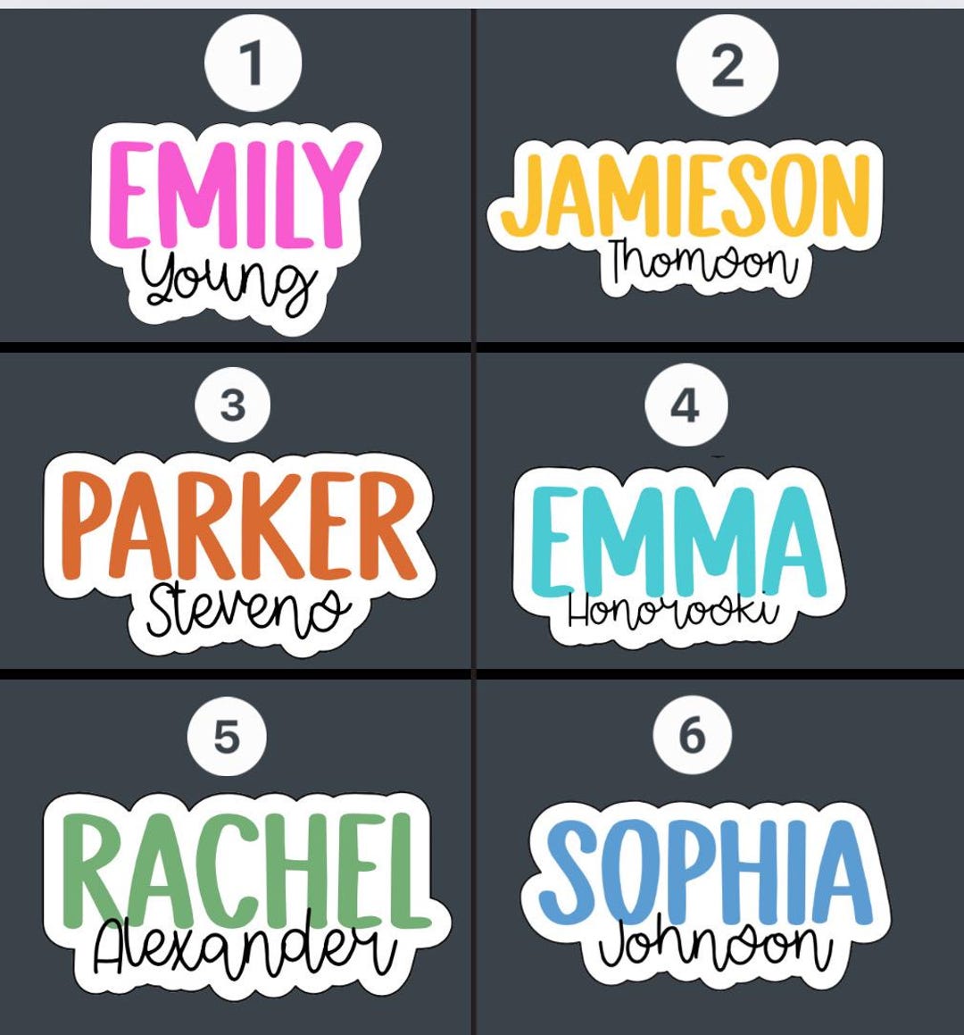 Custom Name Stickers, Personalization, Colorful Stickers, Aesthetic ...