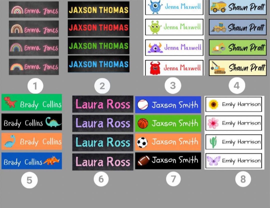 Personalized Name Labels for Kids, Waterproof Labels, Dishwasher Safe ...