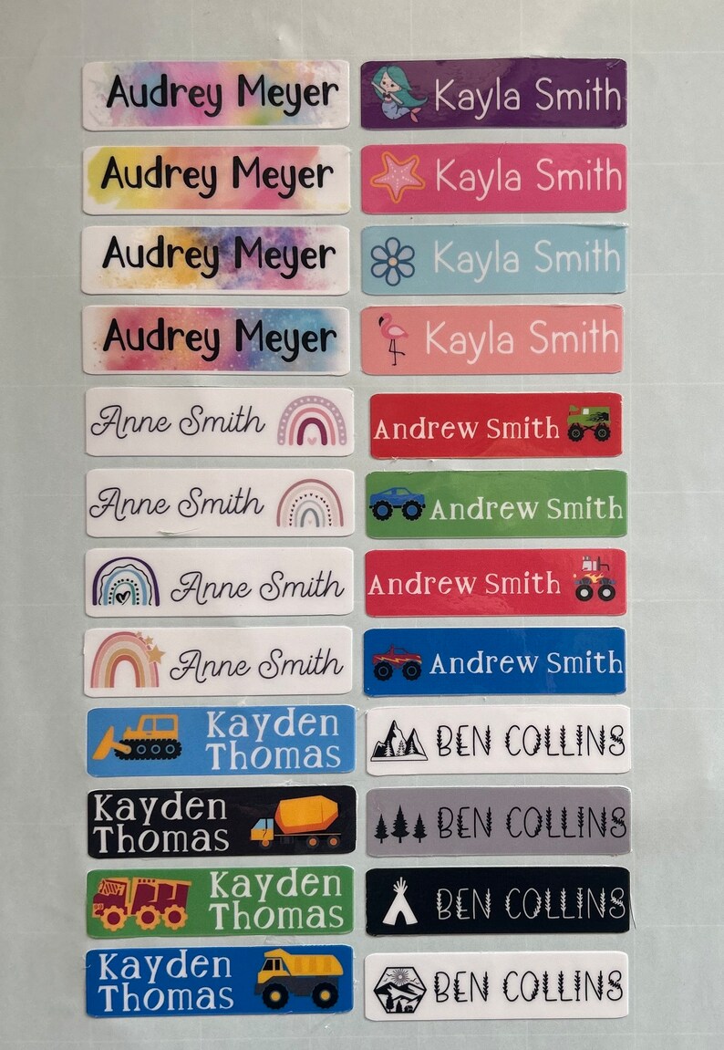 Personalized Name Labels for Kids, Waterproof Labels, Dishwasher Safe ...