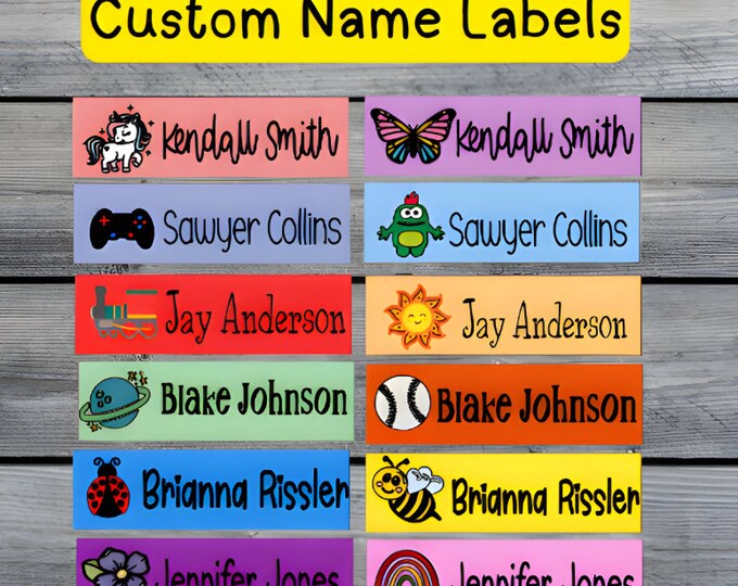 Personalized Name Labels for Kids, Waterproof Labels, Dishwasher Safe ...