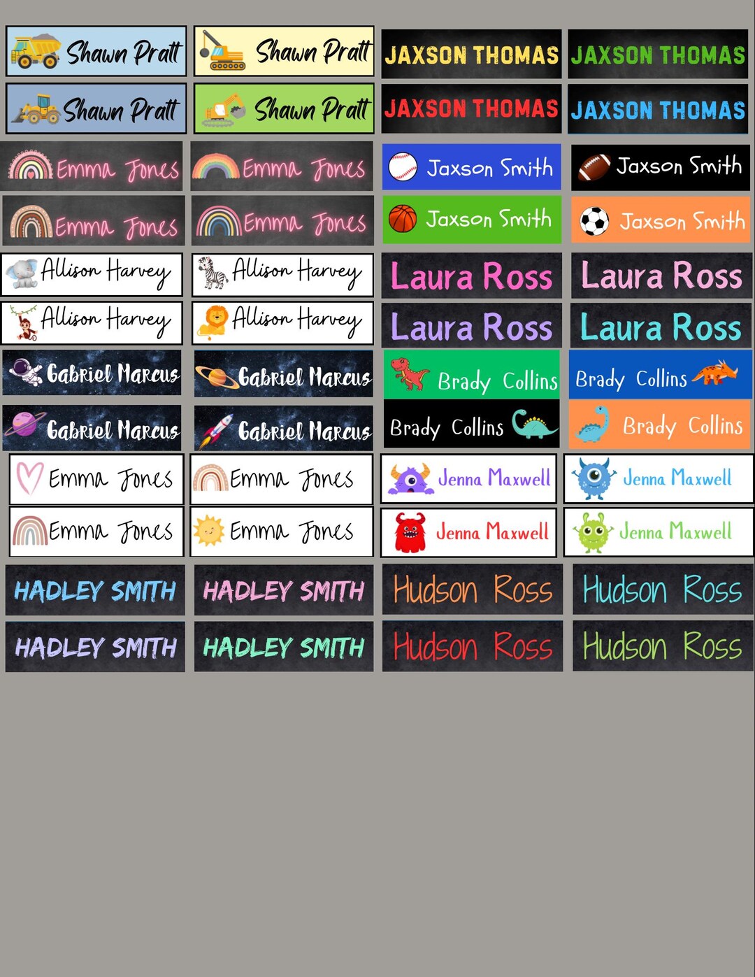 Personalized Name Labels, Daycare Labels - Waterproof Name Labels ...