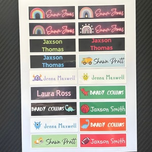 Personalized Name Labels for Kids, Waterproof Labels, Dishwasher Safe ...