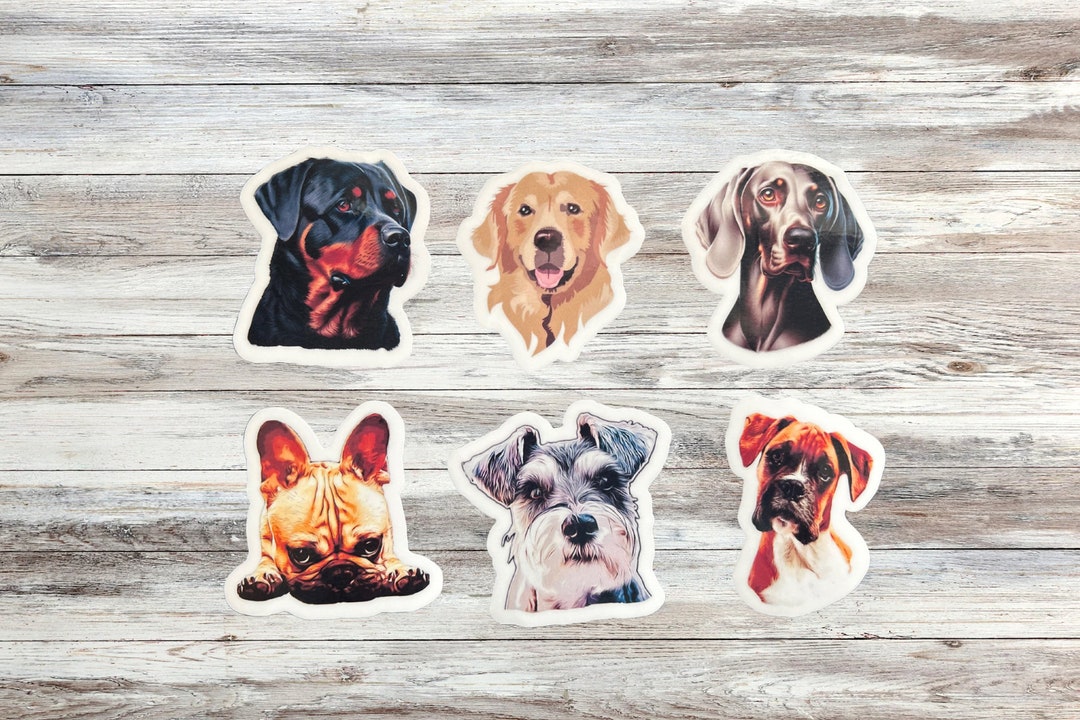 Waterproof Dog Breed Sticker Pack - Boxers, Huskies, Shih Tzu, Cairn ...