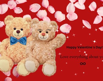 Valentine's Day Card, Blank Inside Card, Bears in Love Card, I Love You ...