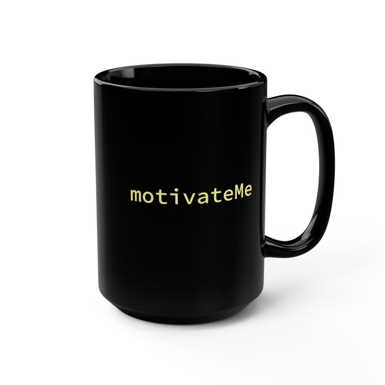 Black 'motivateme' Javascript Code Mug, 15oz - Etsy